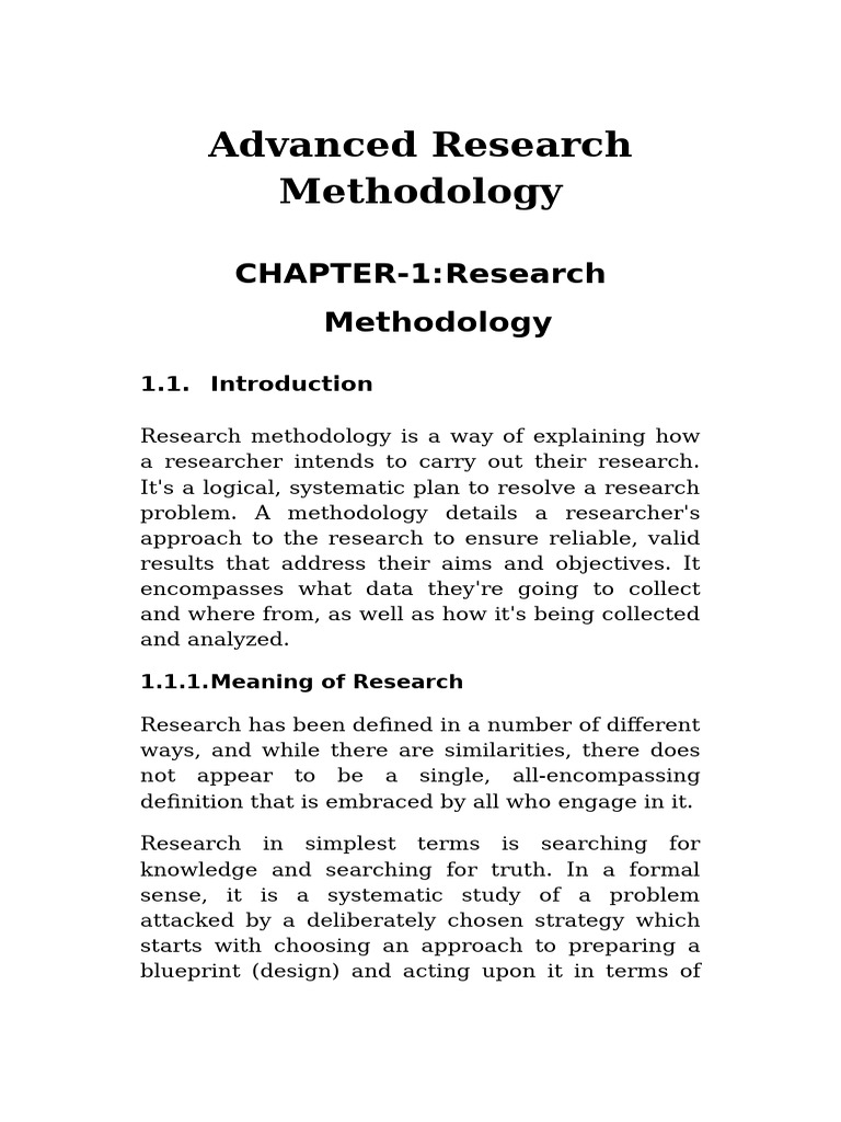 Advanced Research Methodology Content | PDF | Methodology ...