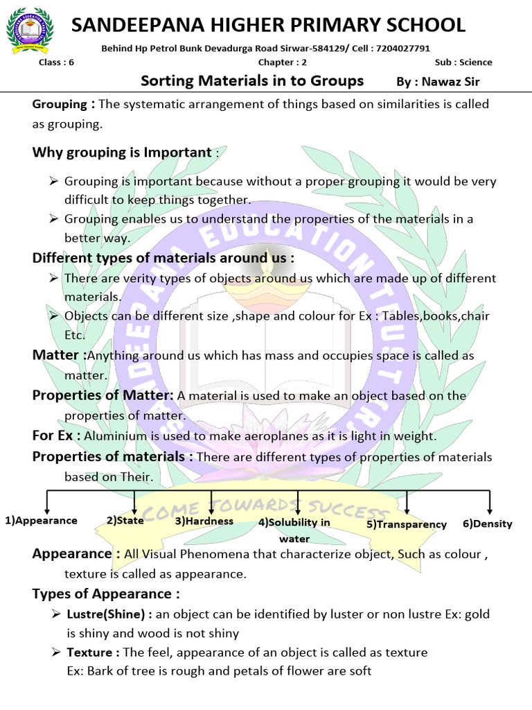 Sorting Materials in To Groups | PDF | Solubility | Liquids