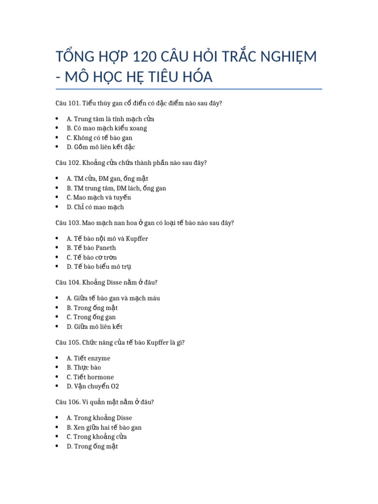 120_CauHoi_MoHocTieuHoa_TongHop | PDF