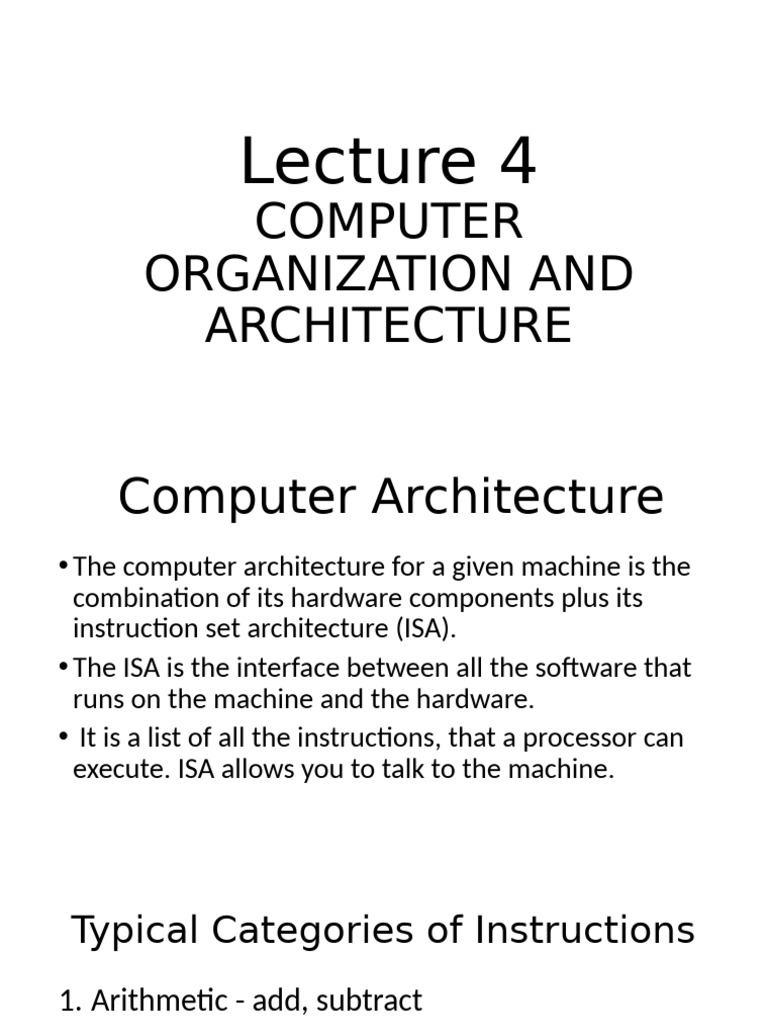 04 Computer Organization and Architecture | PDF | Central Processing ...