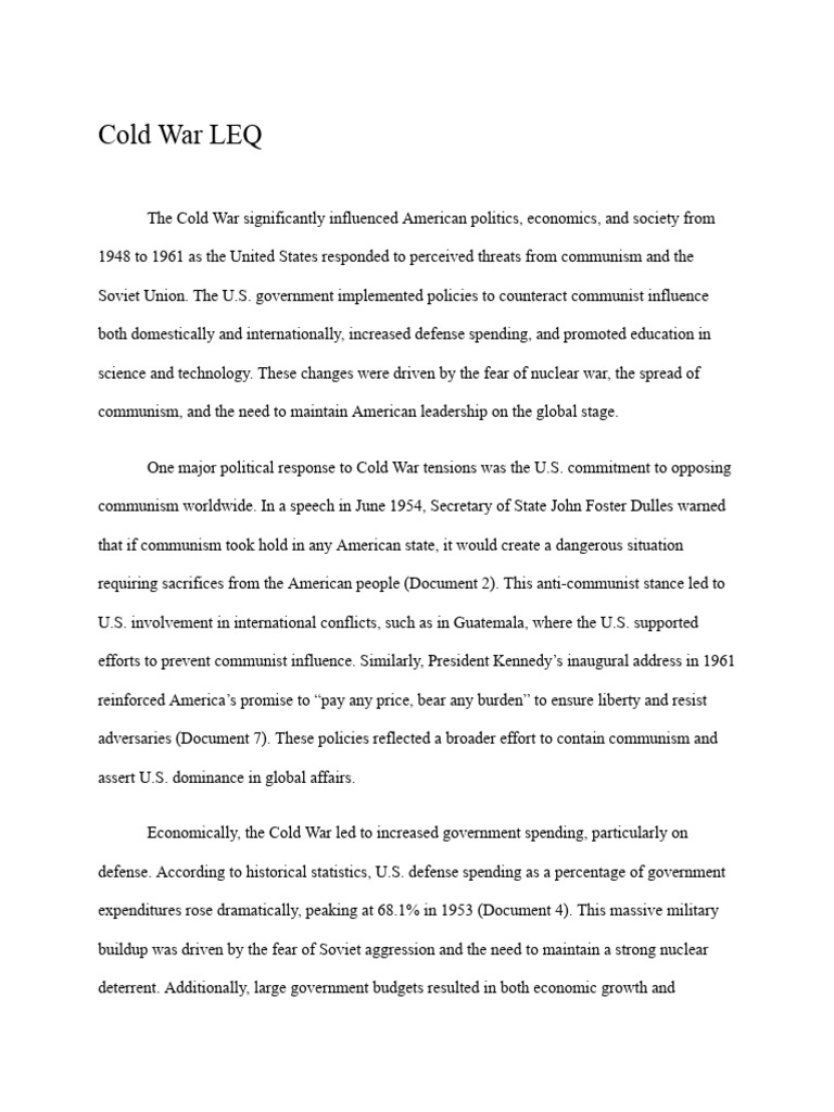 Cold War Impact on U.S. Policies (1948-1961) | PDF | Cold War | Communism