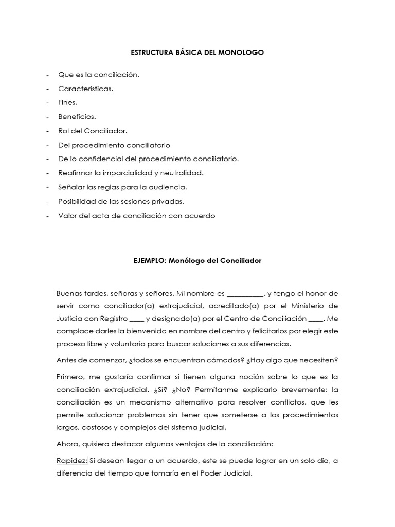 ESTRUCTURA Y EJEMPLO DE MONOLOGO | PDF