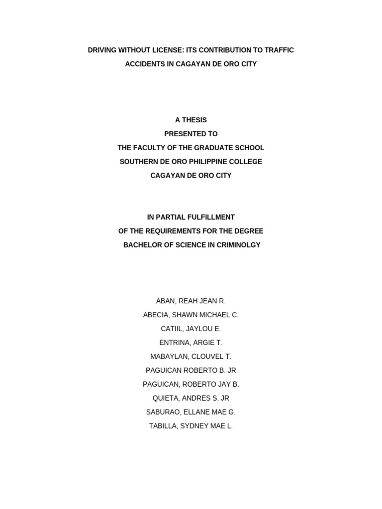 Impact of Unlicensed Driving on Traffic Accidents | PDF | Traffic ...