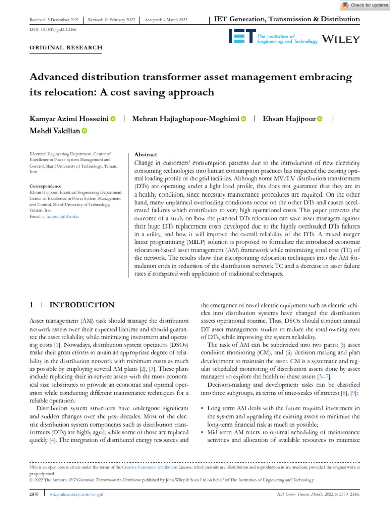 Cost-Effective Transformer Relocation Strategies | PDF | Reliability Engineering | Electric ...