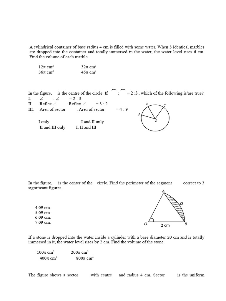 Good Hope School 13-18-2B Ch.11 Areas Volumes II MC | PDF | Area ...