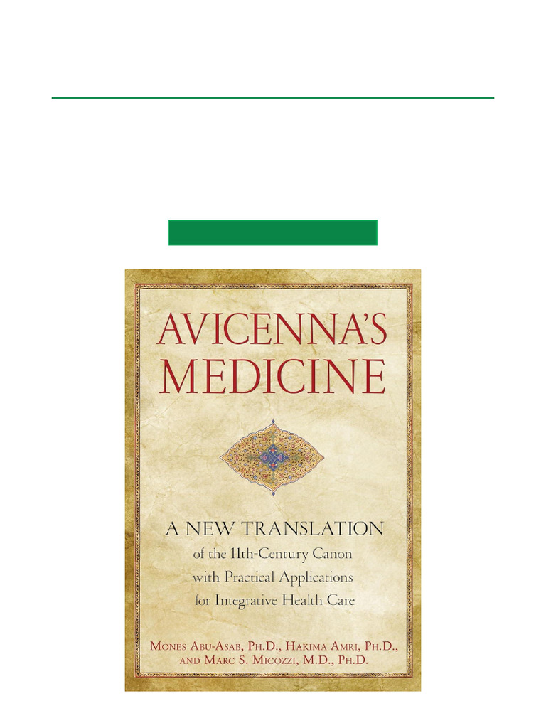 Avicenna's Medicine A New Translation of The 11th Century Canon With ...