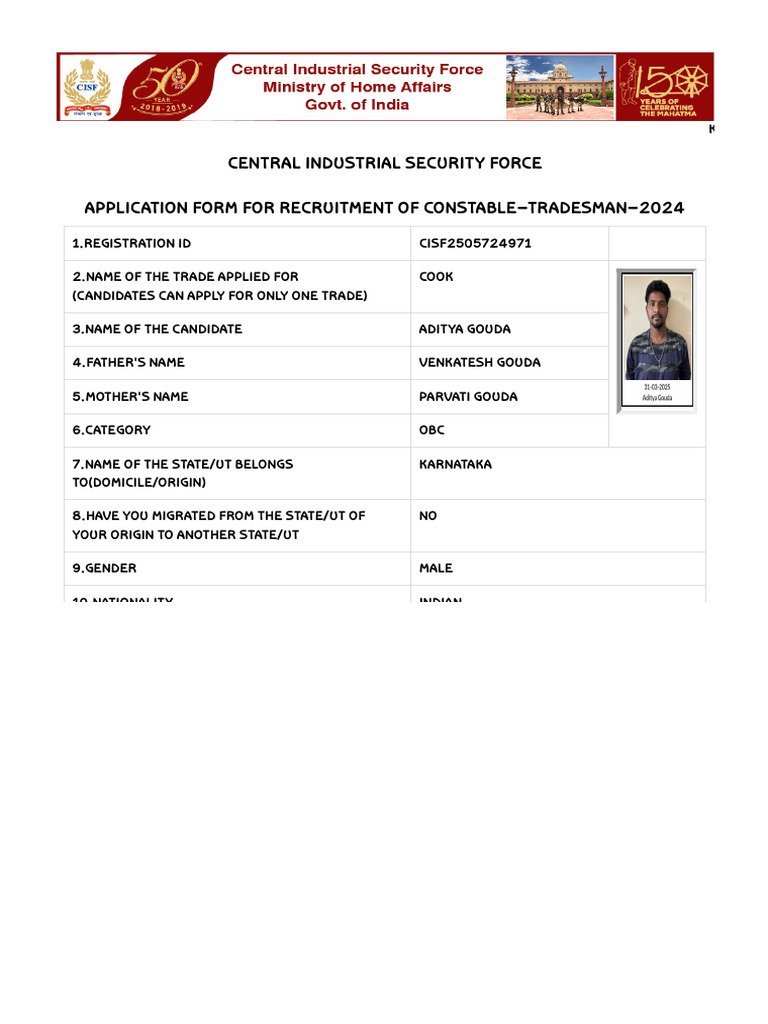 CISF - Central Industrial Security Force | PDF