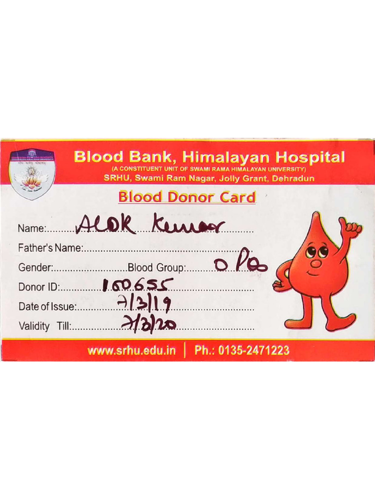 Blood Donation Card | PDF