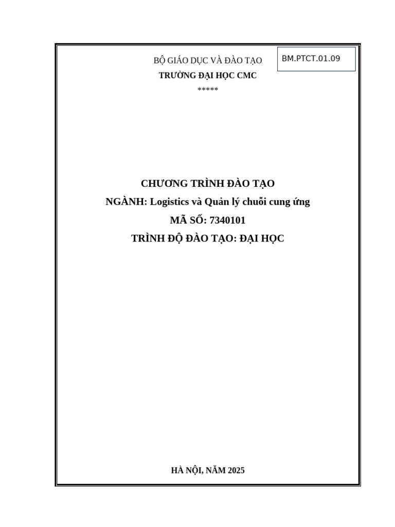 Chương Trình Đào T o Logistics Và QLCUU.10.03 | PDF