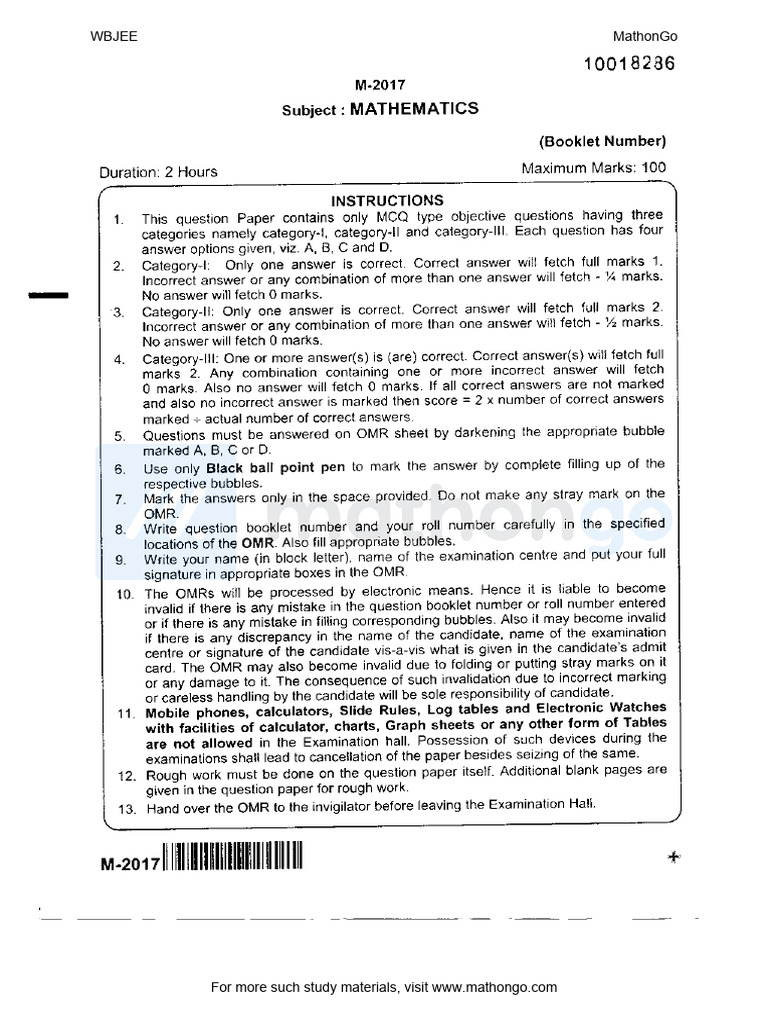 WBJEE Study Materials by MathonGo | PDF