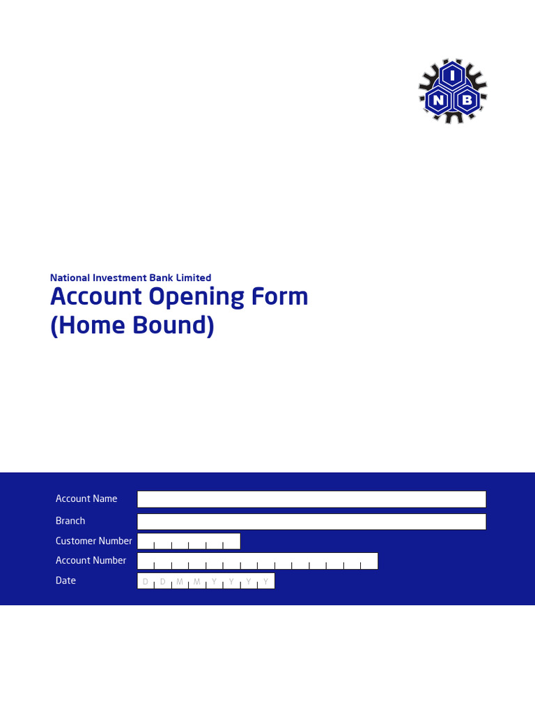 NIB Account Opening Form Guide | PDF | Overdraft | Banks