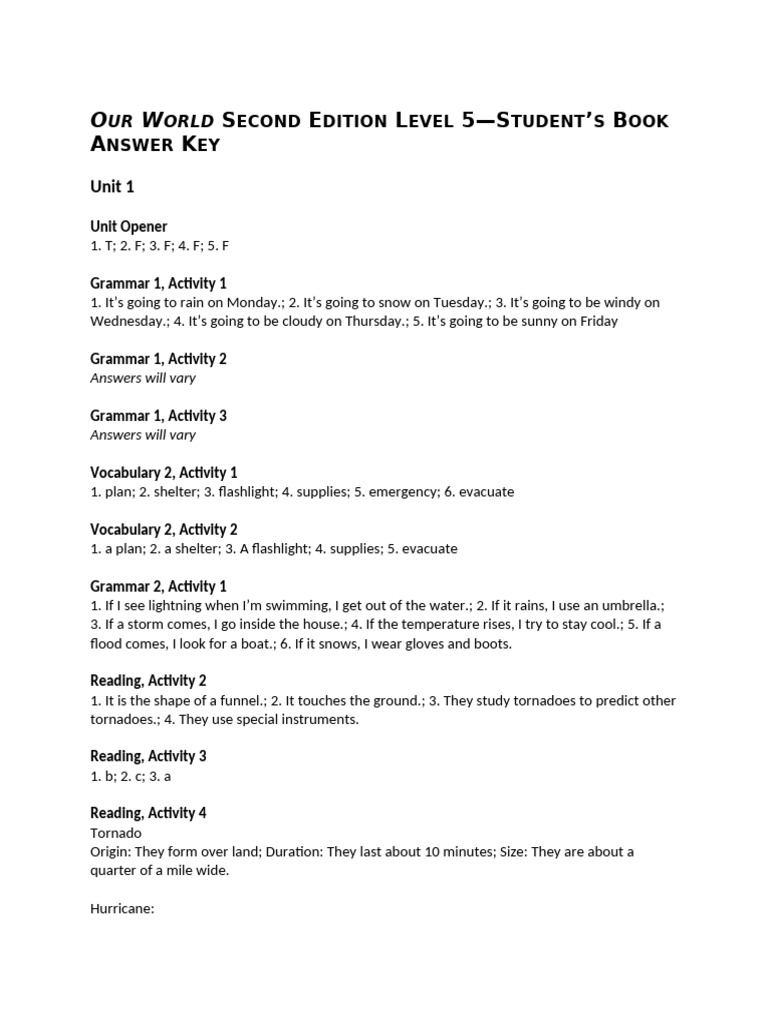 Ow2e SB Level 5 Answerkey 0 | PDF | Volcano | Types Of Volcanic Eruptions