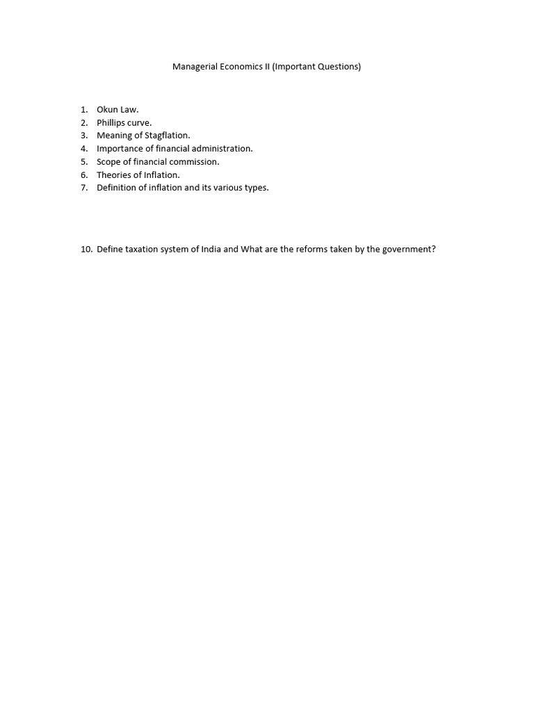 Important Questions MST 2 | PDF