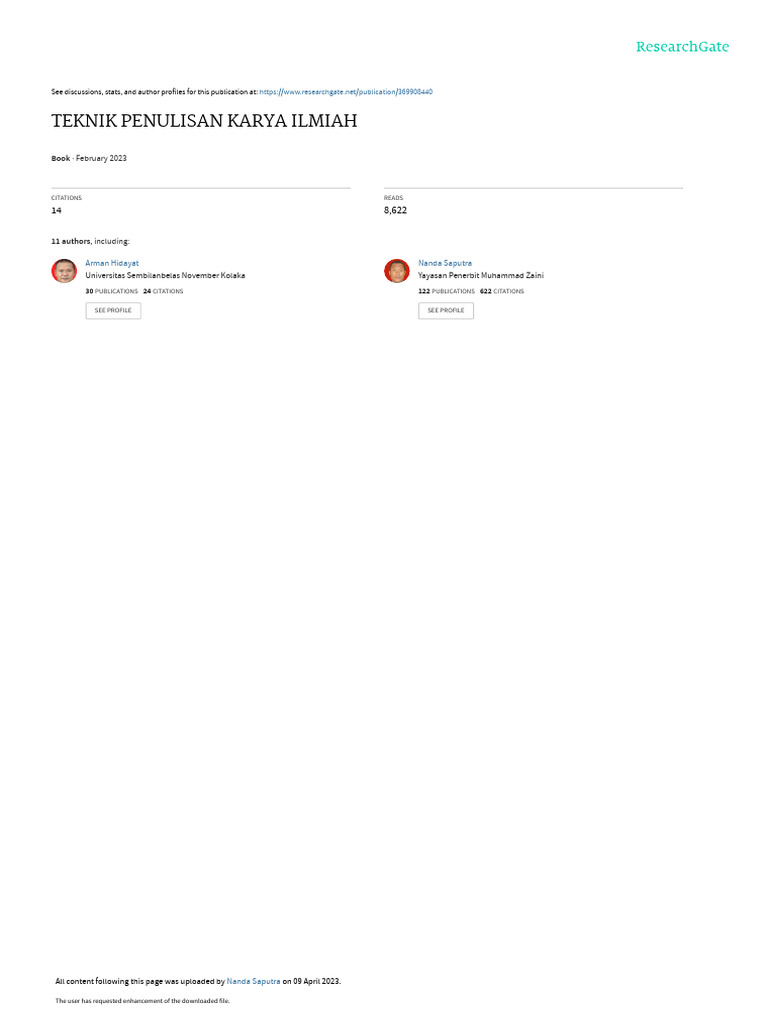 Teknik Penulisan Karya Ilmiah | PDF