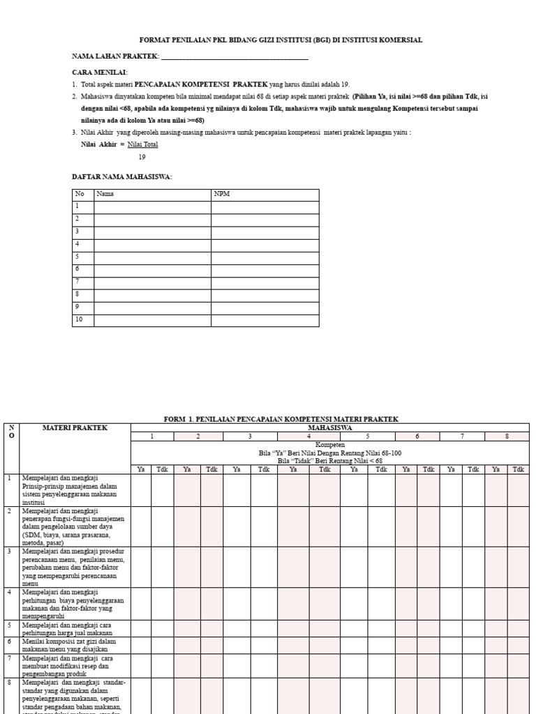 Form Nilai Komersial 2025 | PDF