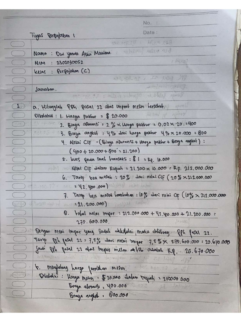 Dwi Yanda Azka Maulana - 2302030052 - Perpajakan 1 C | PDF