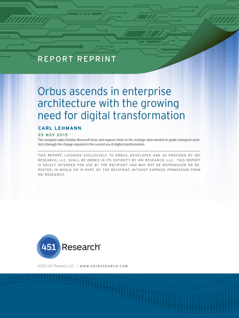 451 Research Orbus Software Impact Report Nov 2015 | PDF | Enterprise ...