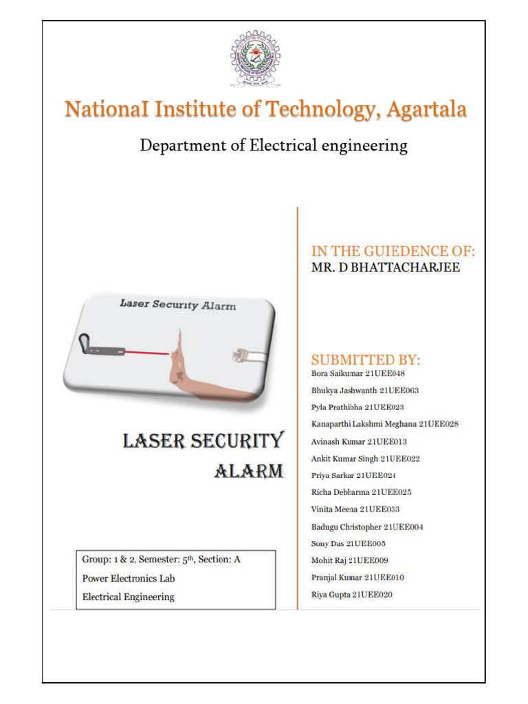 Laser Security Alarm System Design | PDF | Capacitor | Electric Current