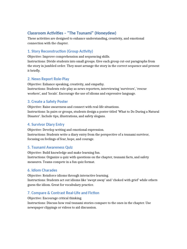Tsunami_Classroom_Activities | PDF