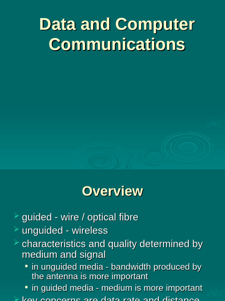 Lect4 TransmissionMedia | PDF | Transmission Medium | Radio