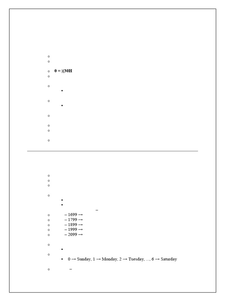 Clock & Calendar Formulas | PDF