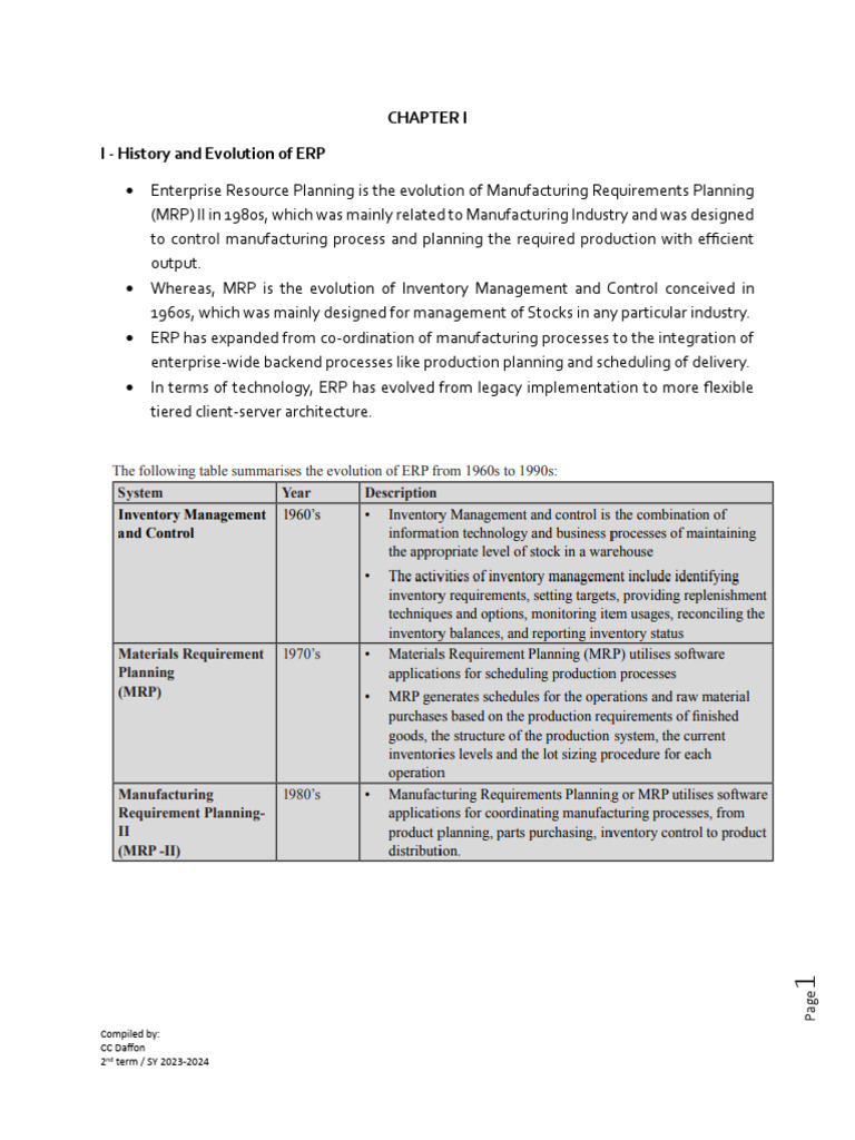 Lecture On Enterprise Resource Planning For Management | PDF | Enterprise Resource Planning ...