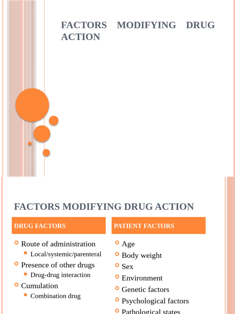 Unit 2c. Factors Modifying Drug Action | PDF | Substance Dependence ...