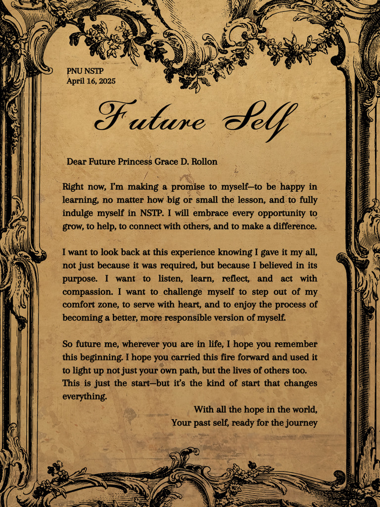 ROLLON - Letter to My Future Self | PDF
