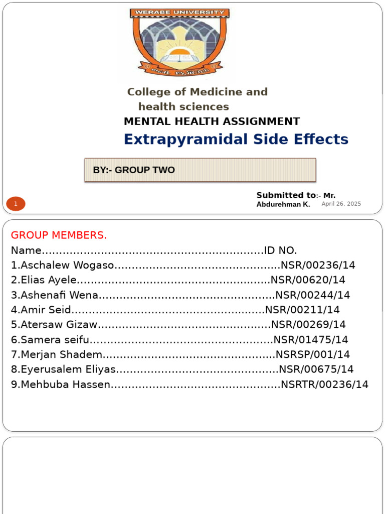 Extrapyramidal Side Effects Overview | PDF | Antipsychotic | Drugs ...