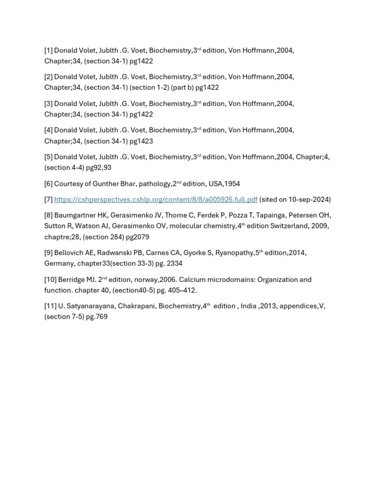 Biochemistry References and Citations | PDF