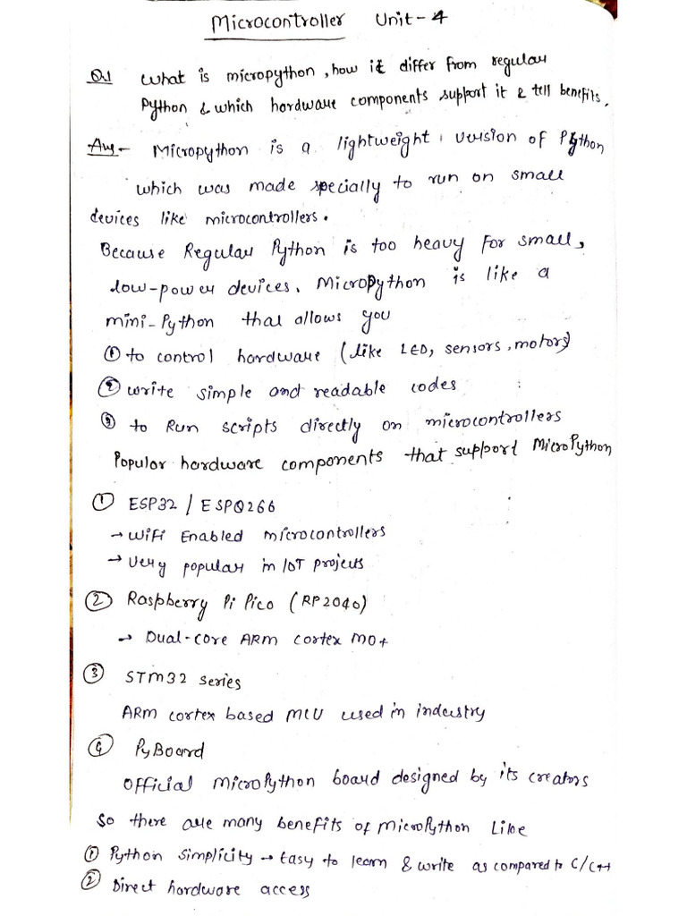 Microcontroller Unit 3 4 Pdf