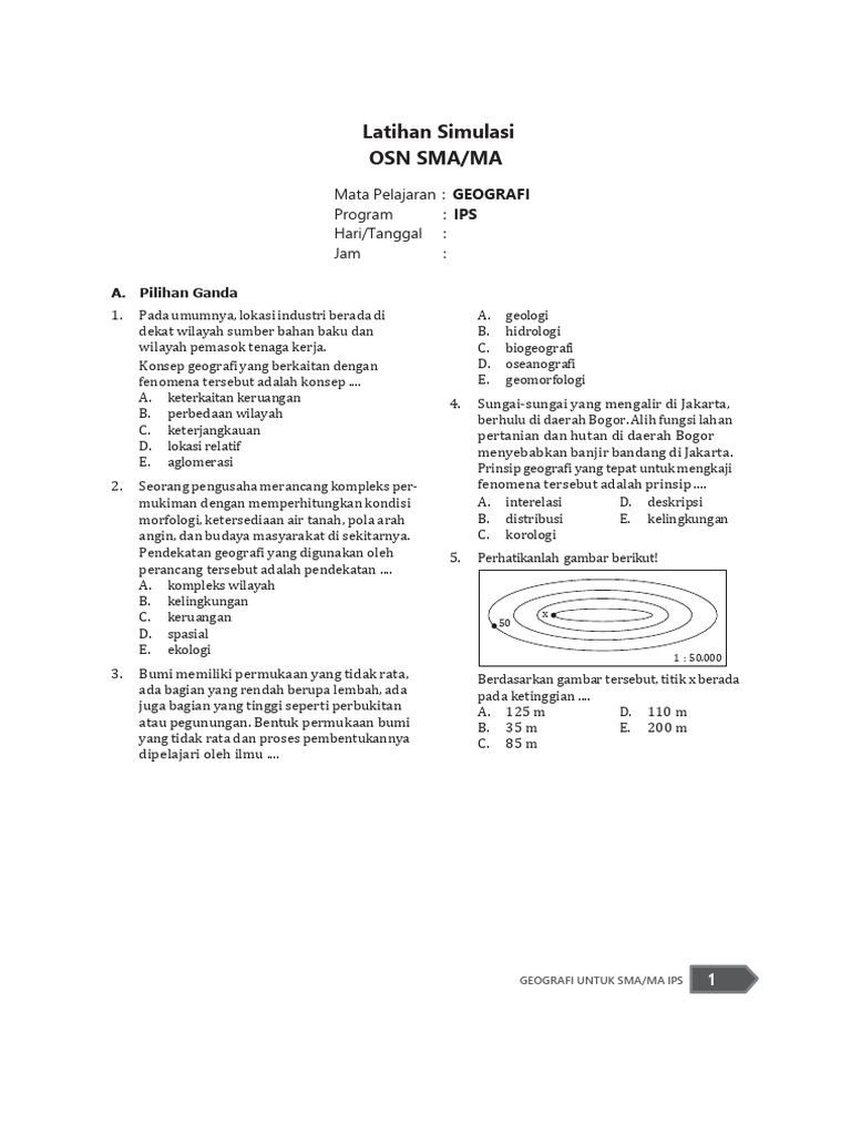 Soal Seleksi Osn | PDF