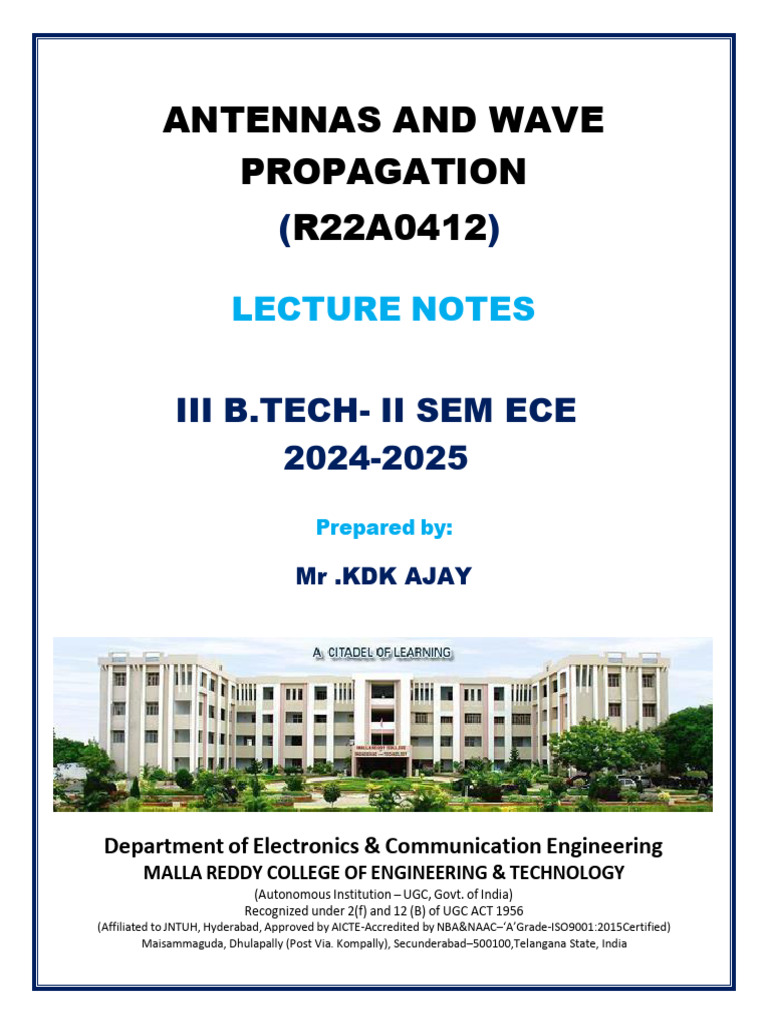 ANTENNAS & WAVE PROPAGATION | PDF | Antenna (Radio) | Polarization (Waves)
