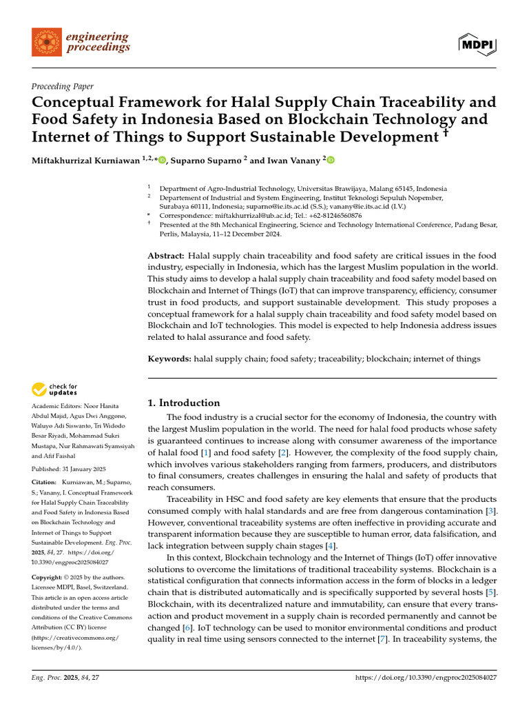 Conceptual Framework For Halal Supply Chain Tracea | PDF | Internet Of ...