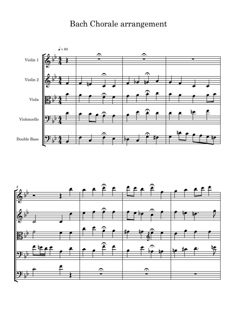 01 - Full Score - Bach Chorale Arrangement | PDF