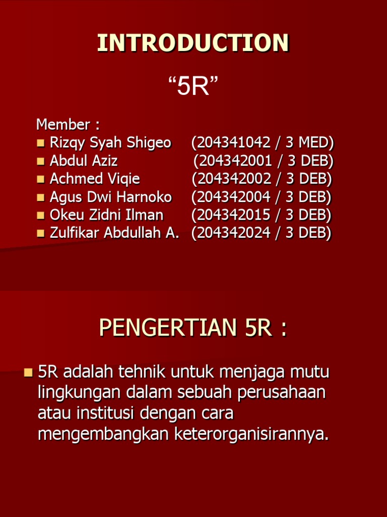 Materi 5R - Revisi | PDF | Karier & Perkembangan
