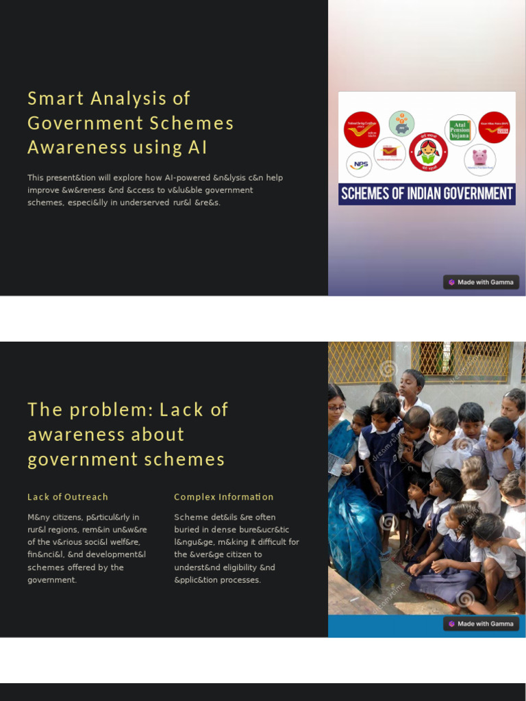 Smart Analysis of Government Schemes Awareness Using AI | PDF