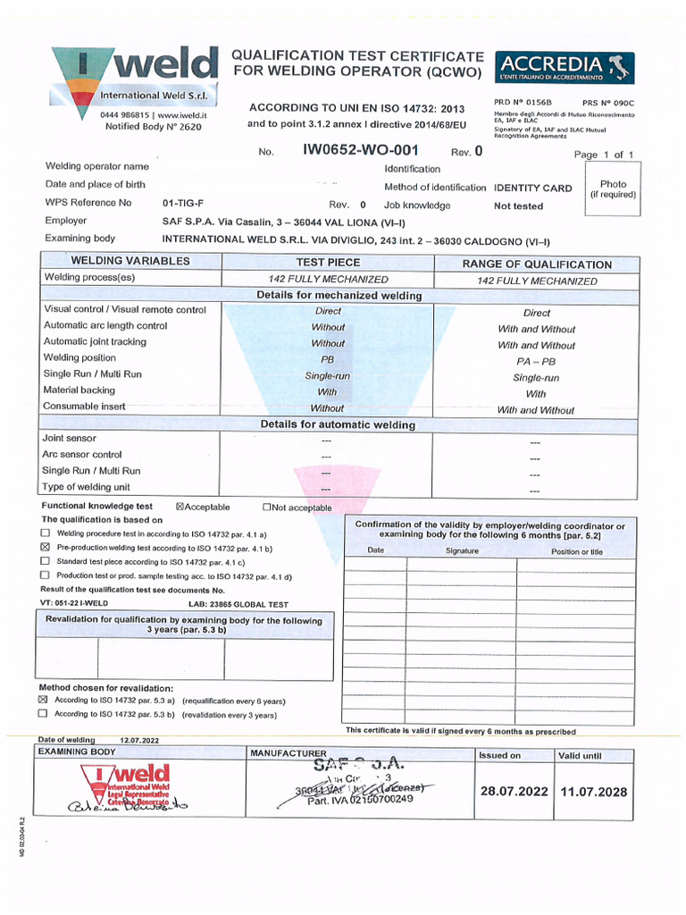 Welding Qualification | PDF