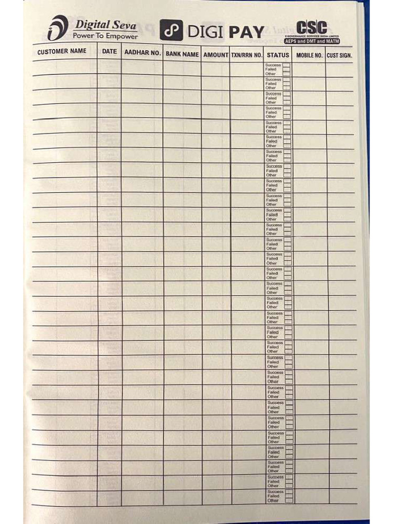 CSC-Digipay-Bank-Bc-register-Inside | PDF