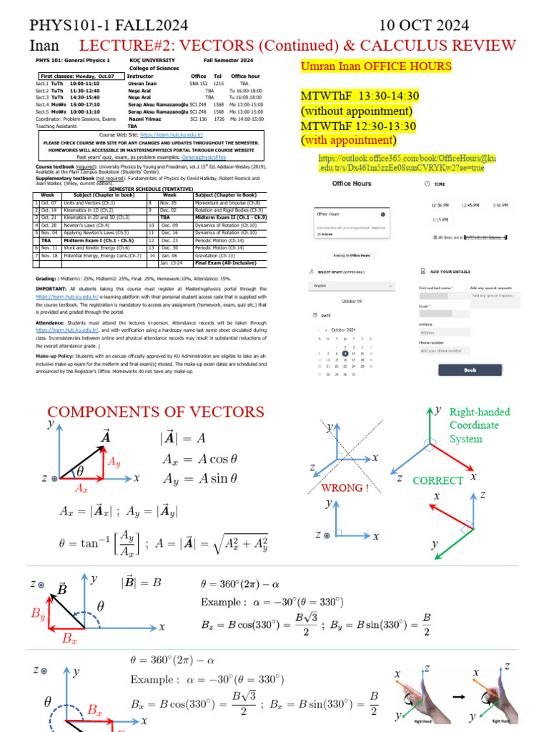 Phys101-1 Fall2024 Lecture#2 | PDF | Classical Mechanics | Newton's Laws Of Motion