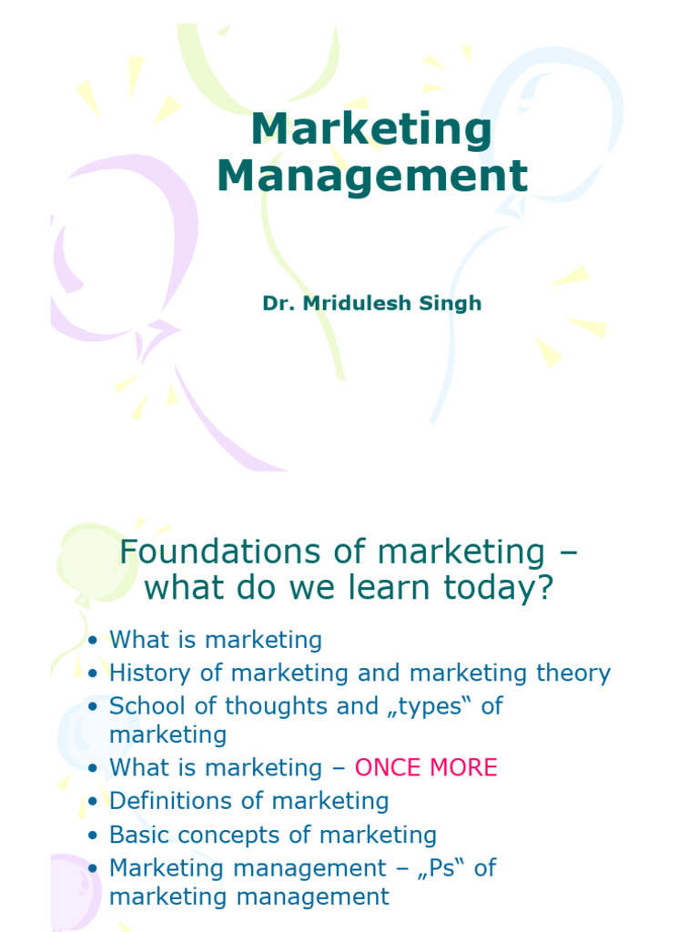 Introduction To Marketing Management | PDF | Marketing | Customer