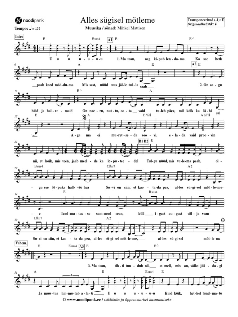 Alles Sügisel Mõtleme - Transp - (b1) - E | PDF