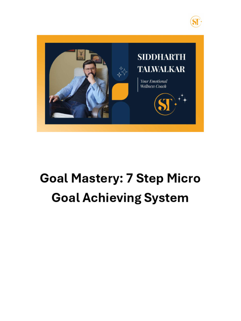 Goal Mastery - 7 Step Micro Goal Achieving System | PDF | Goal | Psychology