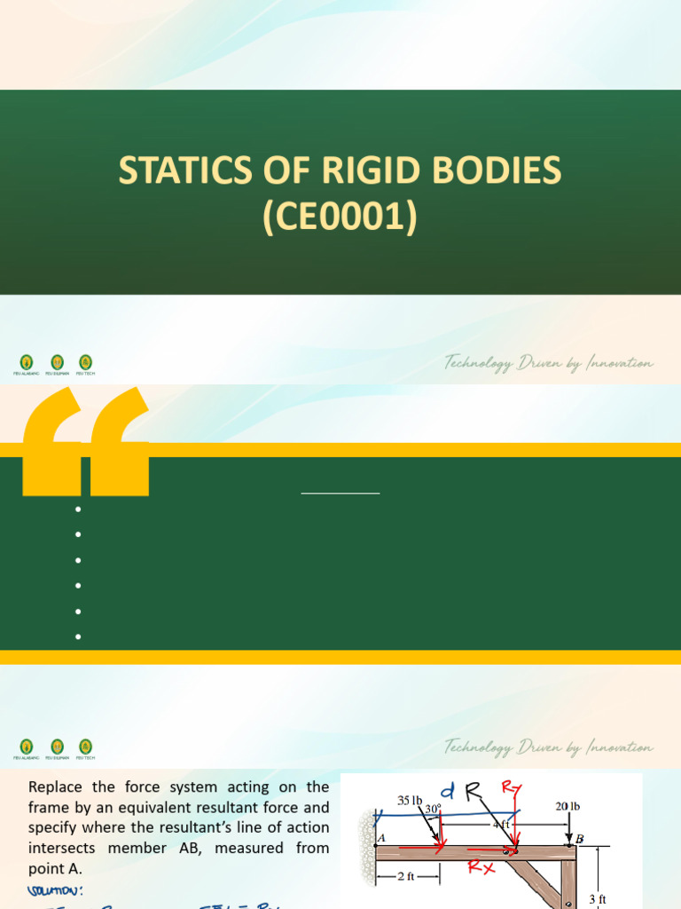 Statics of Rigid Bodies - Review | PDF | Force | Beam (Structure)