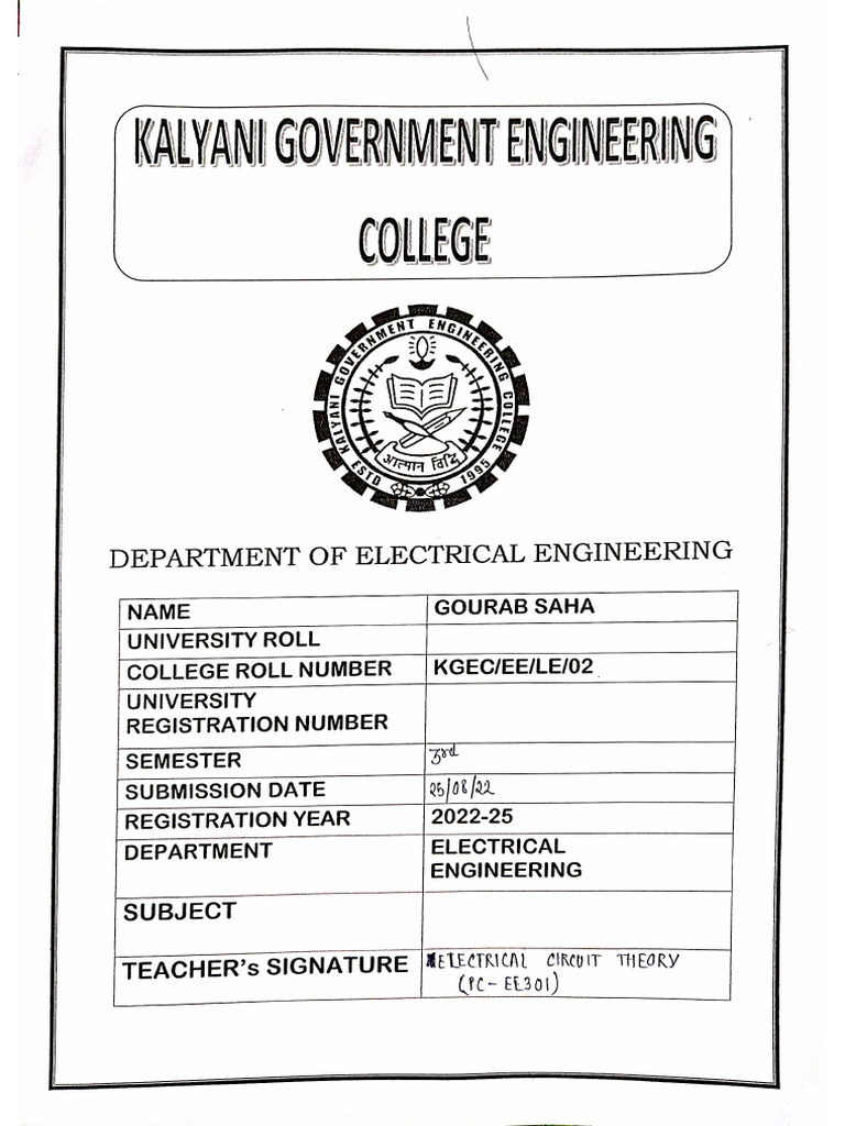 Kgec Ee Le 02 - Gourab Saha | PDF