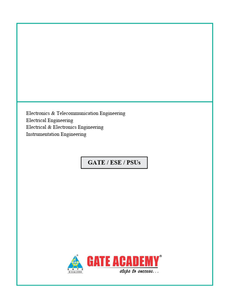 Gate Academy - Control System | PDF | Control Theory | Feedback