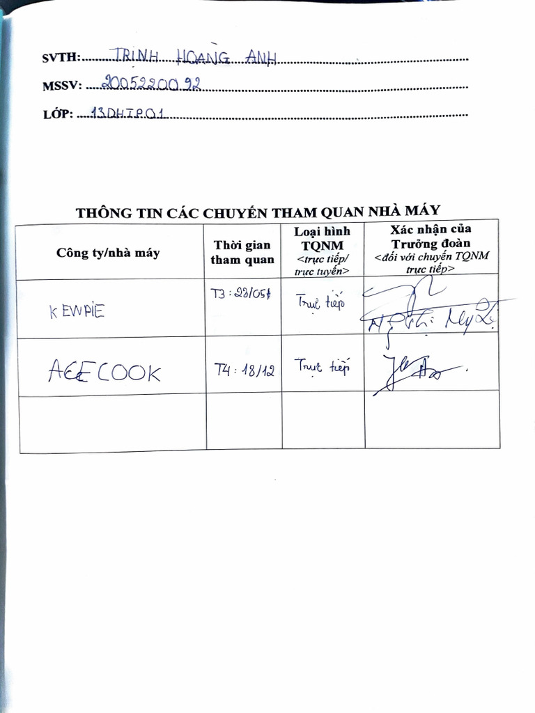 Trịnh Hoàng Anh - CTY ACECOOK VN | PDF