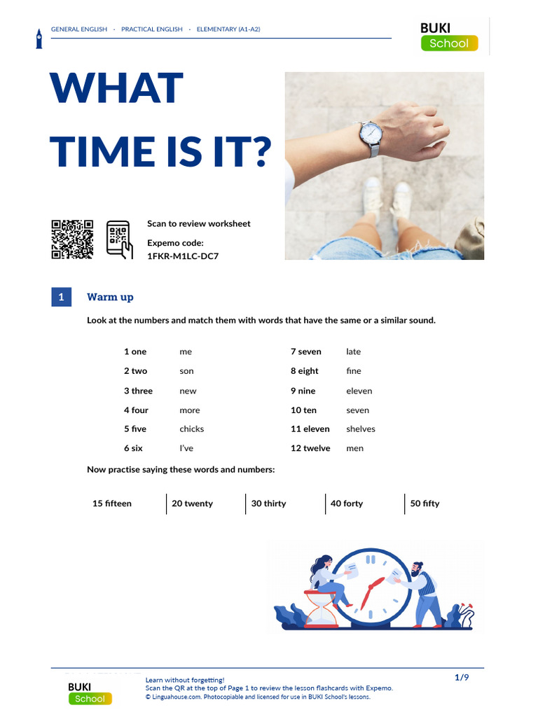 Learn to Tell Time in English | PDF | English Language | Linguistics