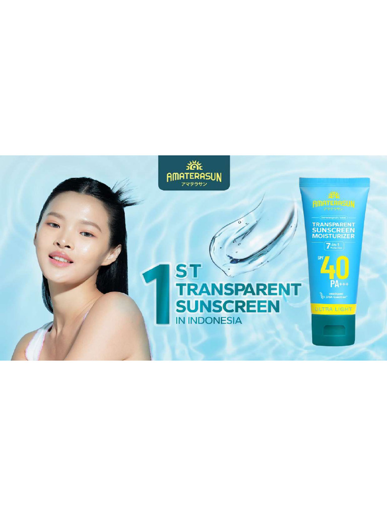 Sunscreen Transparan Rasa Moisturizer Pertama Di Indonesia | PDF