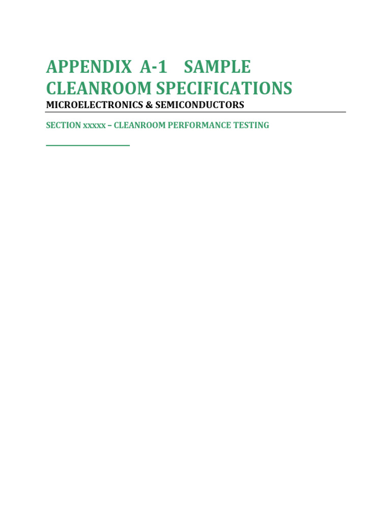 Cleanroom Performance Testing Standards | PDF | Pressure Measurement ...